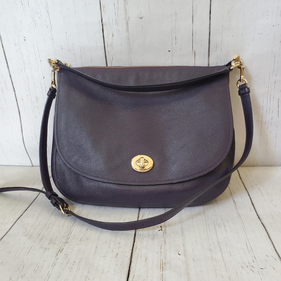 Coach | Bags | Coach Plum Turnkey Leather Shoulder Purse | Poshmark